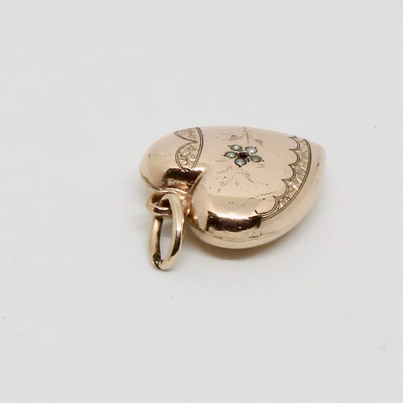 Art Nouveau Heart Pendant Amulet Flower Rose Gold Col… - Gem