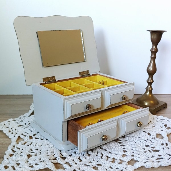 White Distressed Box - Etsy