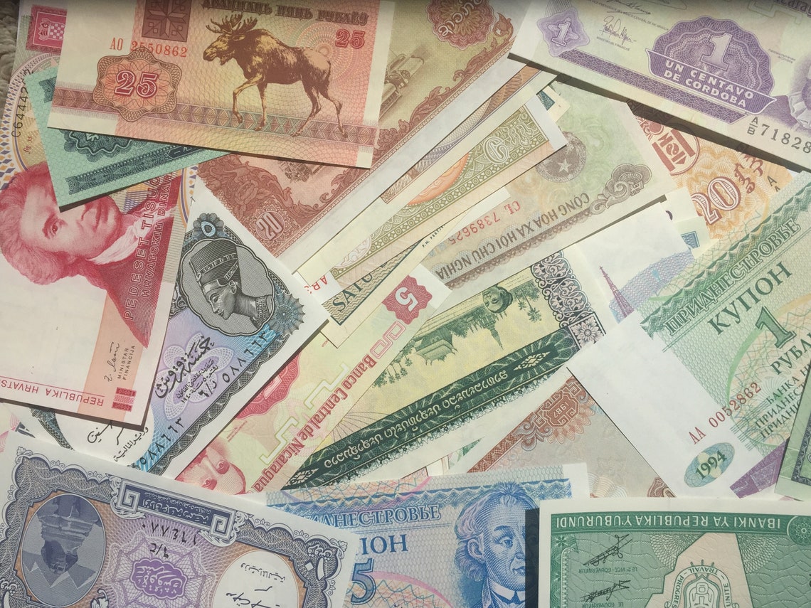 WORLD PAPER Money Set UNCIRCULATED Rare Foreign Banknotes | Etsy