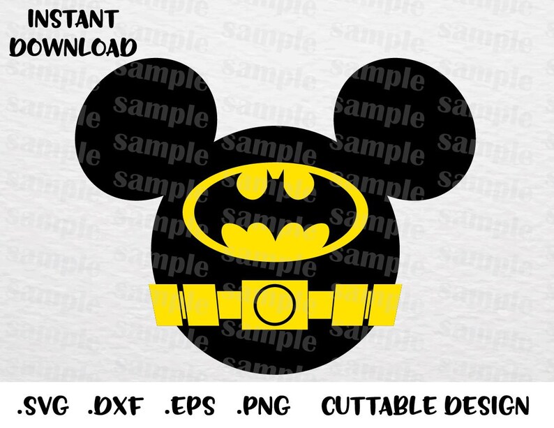 Batman Superhero Mickey Mouse Ears Disney Inspired Cutting | Etsy