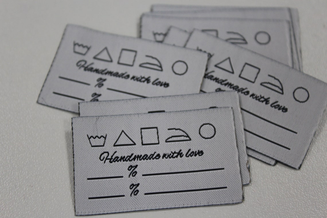 030 Euro/piece Label Labels 40 Mm Handmade Care Instructions - Etsy