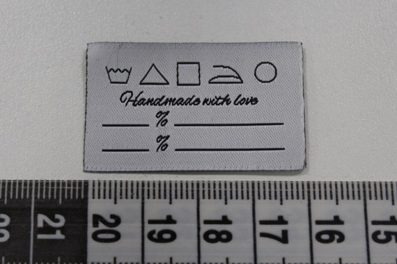 030 Euro/piece Label Labels 40 Mm Handmade Care Instructions | Etsy