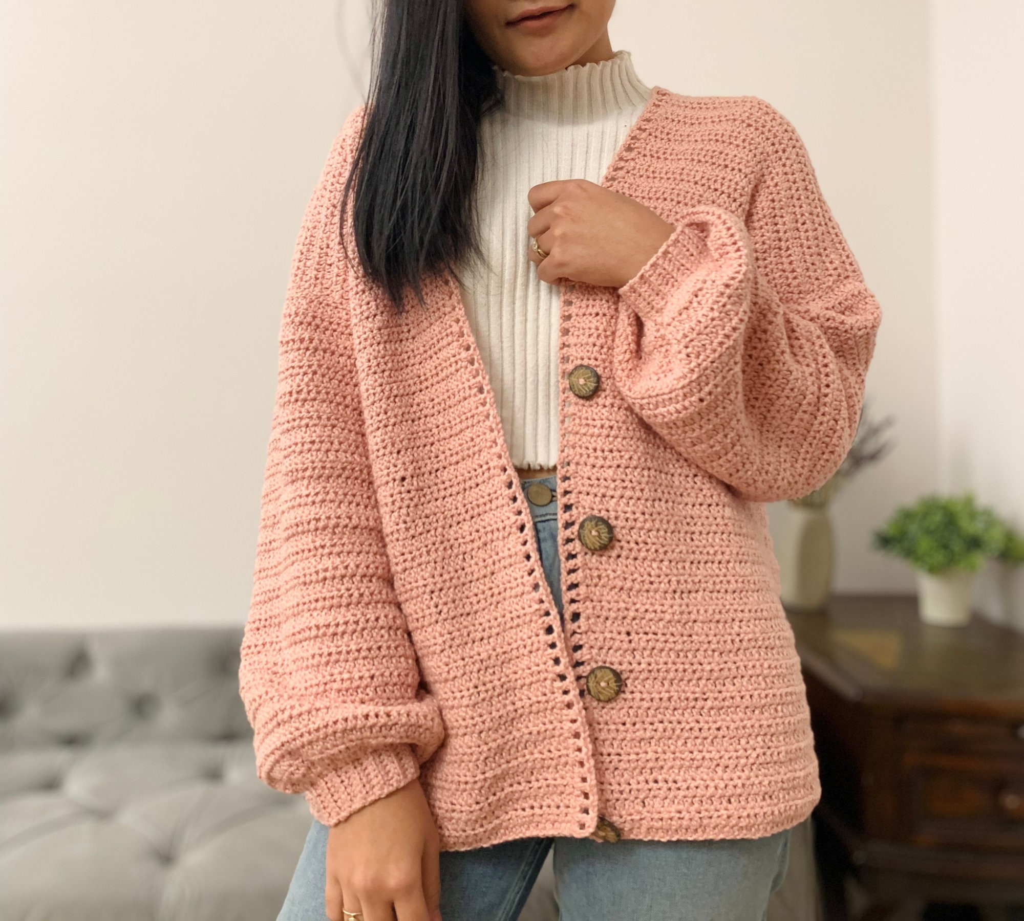 Button up Cardigan Crochet Pattern (all Skill Levels) Includes Women's ...
