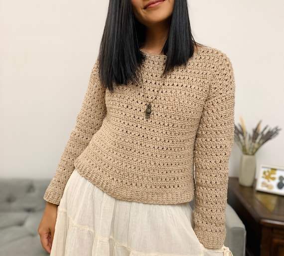 Crisscross Stitch Crochet Sweater Pattern PDF Digital / - Etsy