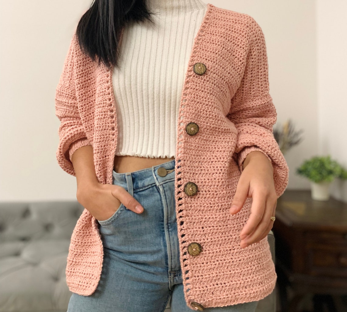 Button up Cardigan Crochet Pattern all Skill Levels Includes - Etsy