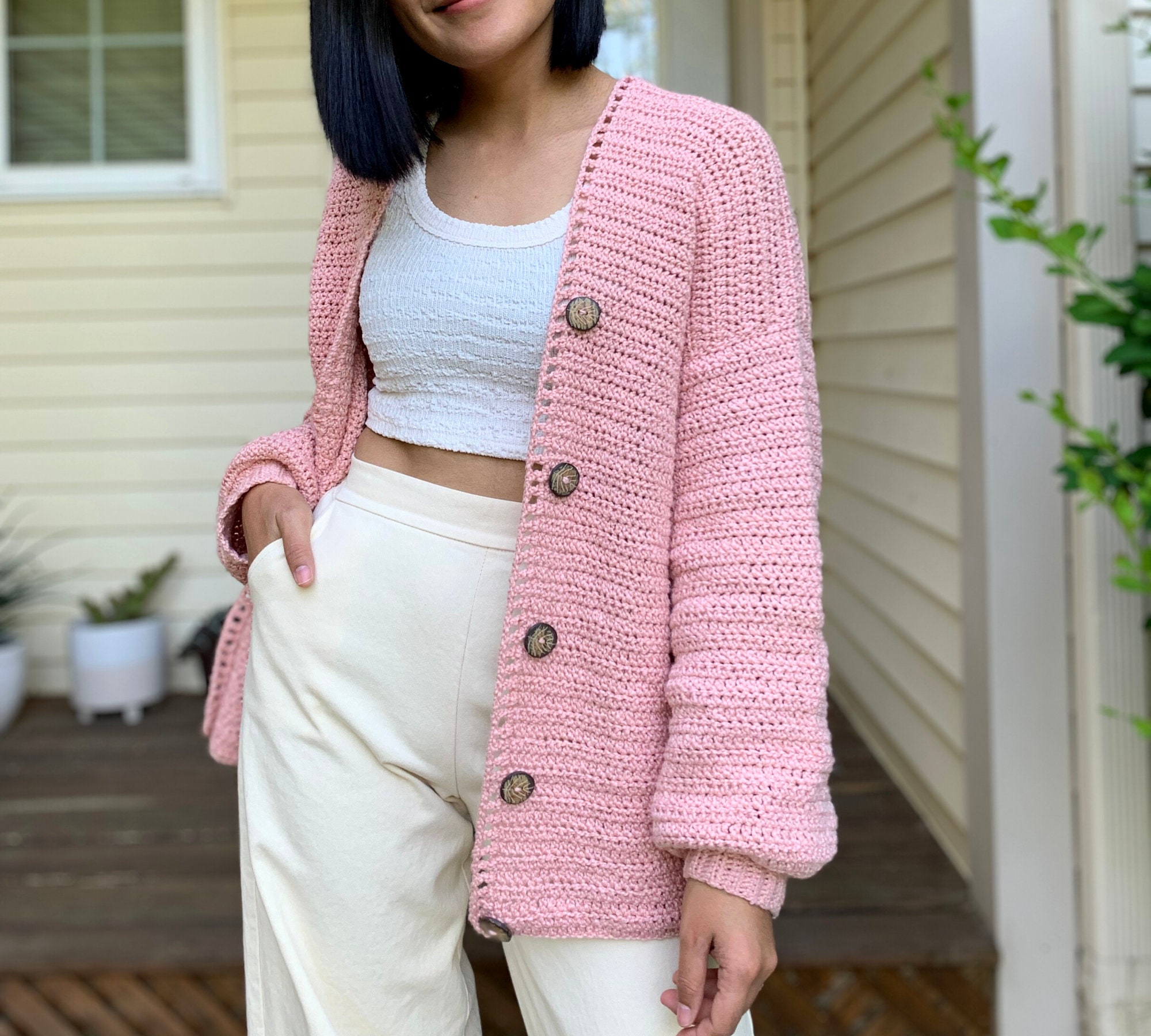 Button up Cardigan Crochet Pattern (all Skill Levels Button up Cardigan Crochet Pattern (all Skill Levels