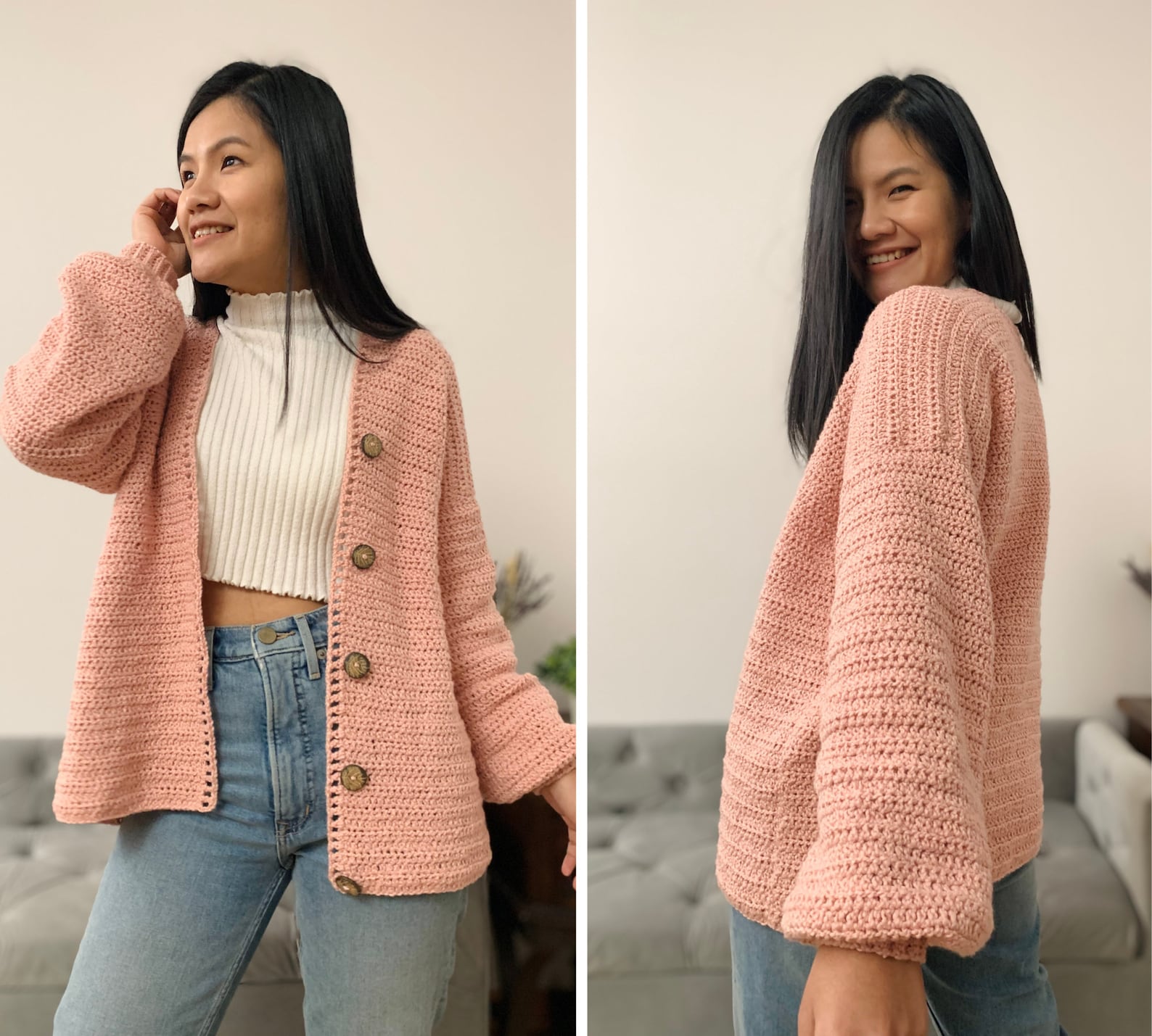 Button up Cardigan Crochet Pattern (all Skill Levels) Includes Women's ...