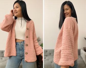 Button up Cardigan Crochet Pattern (all Skill Levels Button up Cardigan Crochet Pattern (all Skill Levels