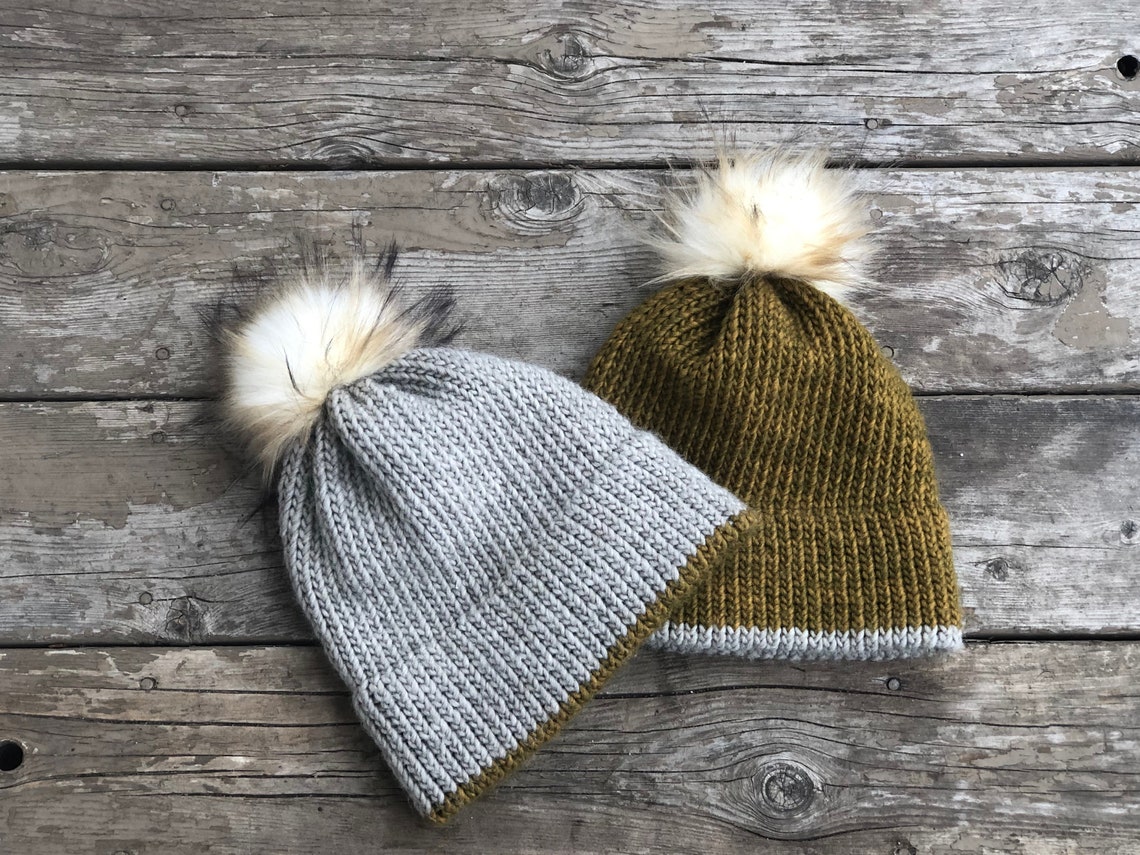 Double Brim Hat Knitting Pattern Perfect Holiday Season Custom - Etsy