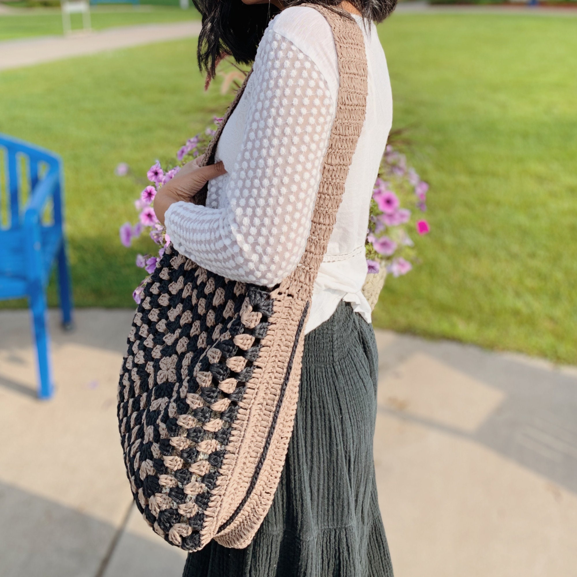 Crochet Granny Square Tote Bag Pattern PDF & Video Tutorial - Etsy