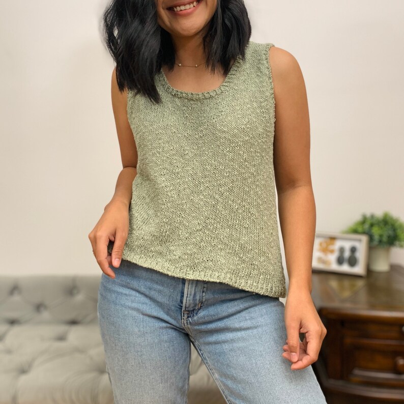Easy Knitted Tank Top Pattern PDF & Video Tutorial - Etsy