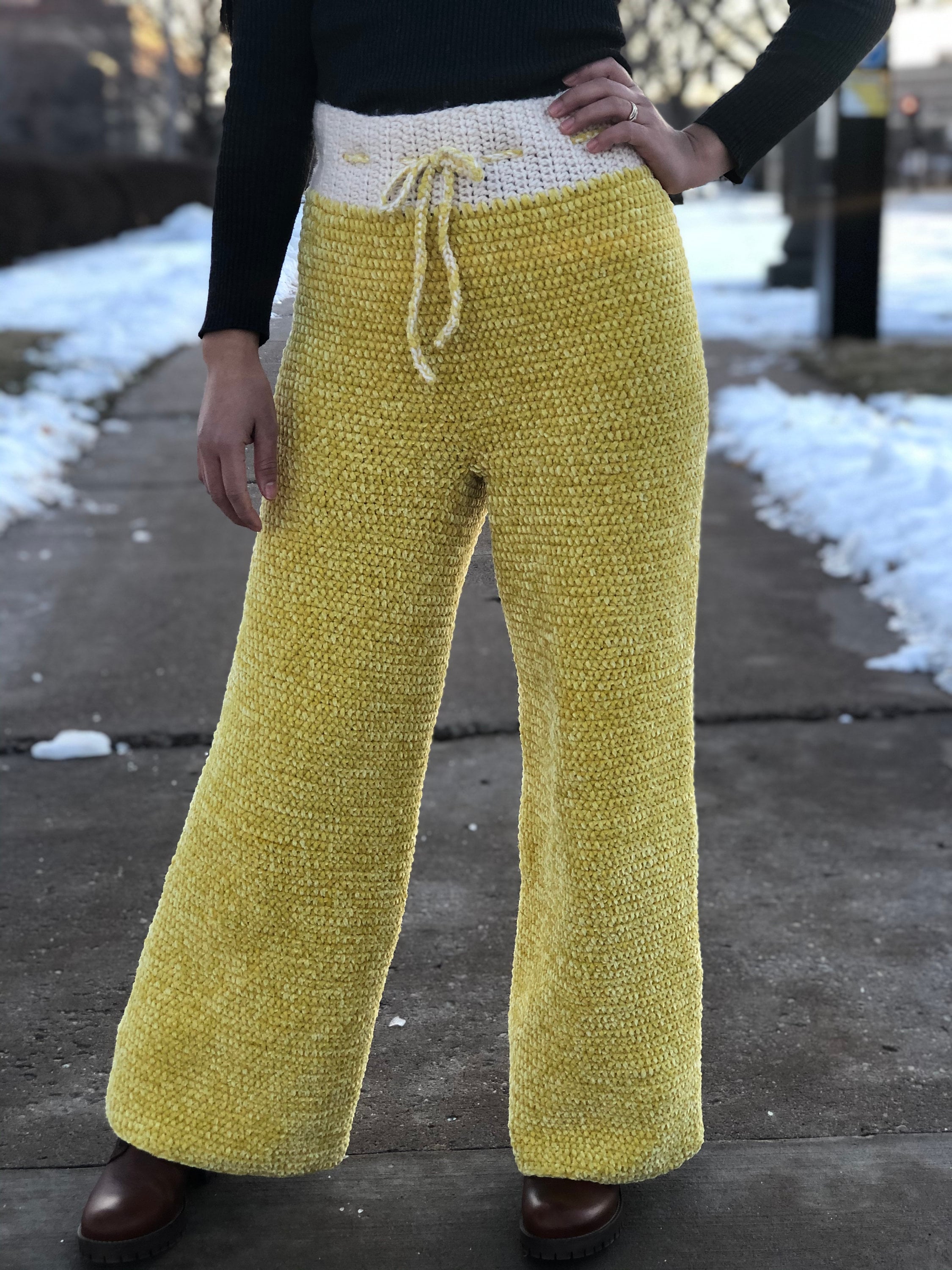 Crochet Pants Pattern With Velvet Yarn, Perfect Pj Bottoms and Lounge ...