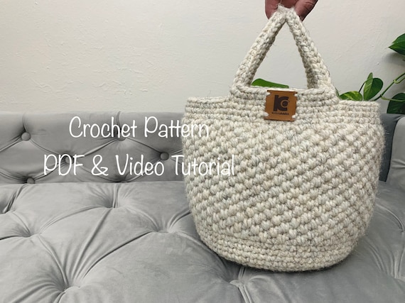 Crochet Basket Bag Pattern PDF Digital Download and Video | Etsy
