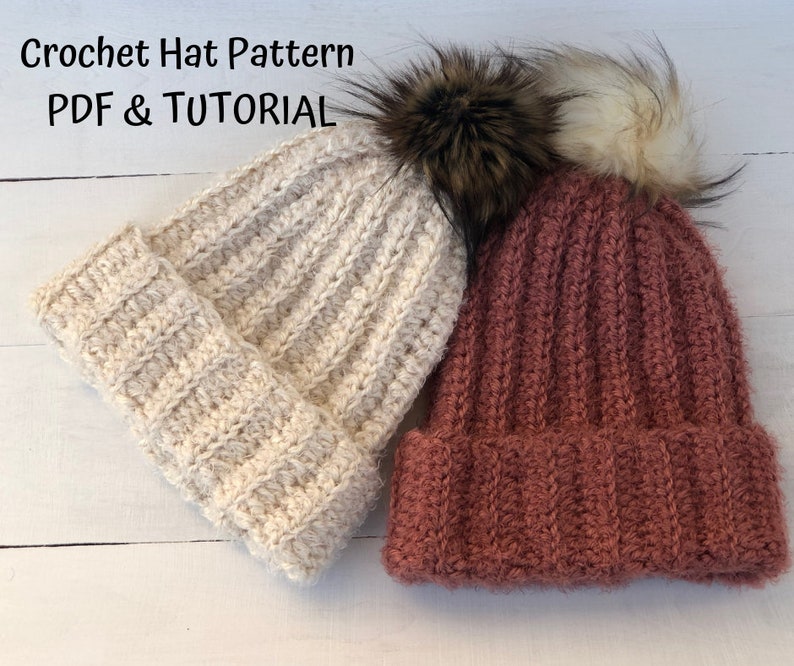 Crochet Winter Hat PDF Pattern video Tutorial Included | Etsy