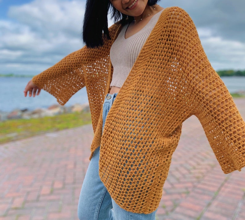 Lightweight Crochet Cardigan PDF Crochet Pattern & Video - Etsy