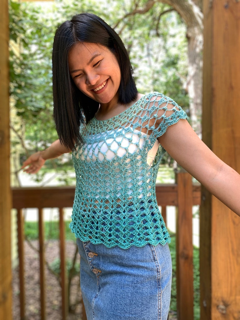 Crochet lace summer top pattern for women's sizes XS-XXL | Etsy