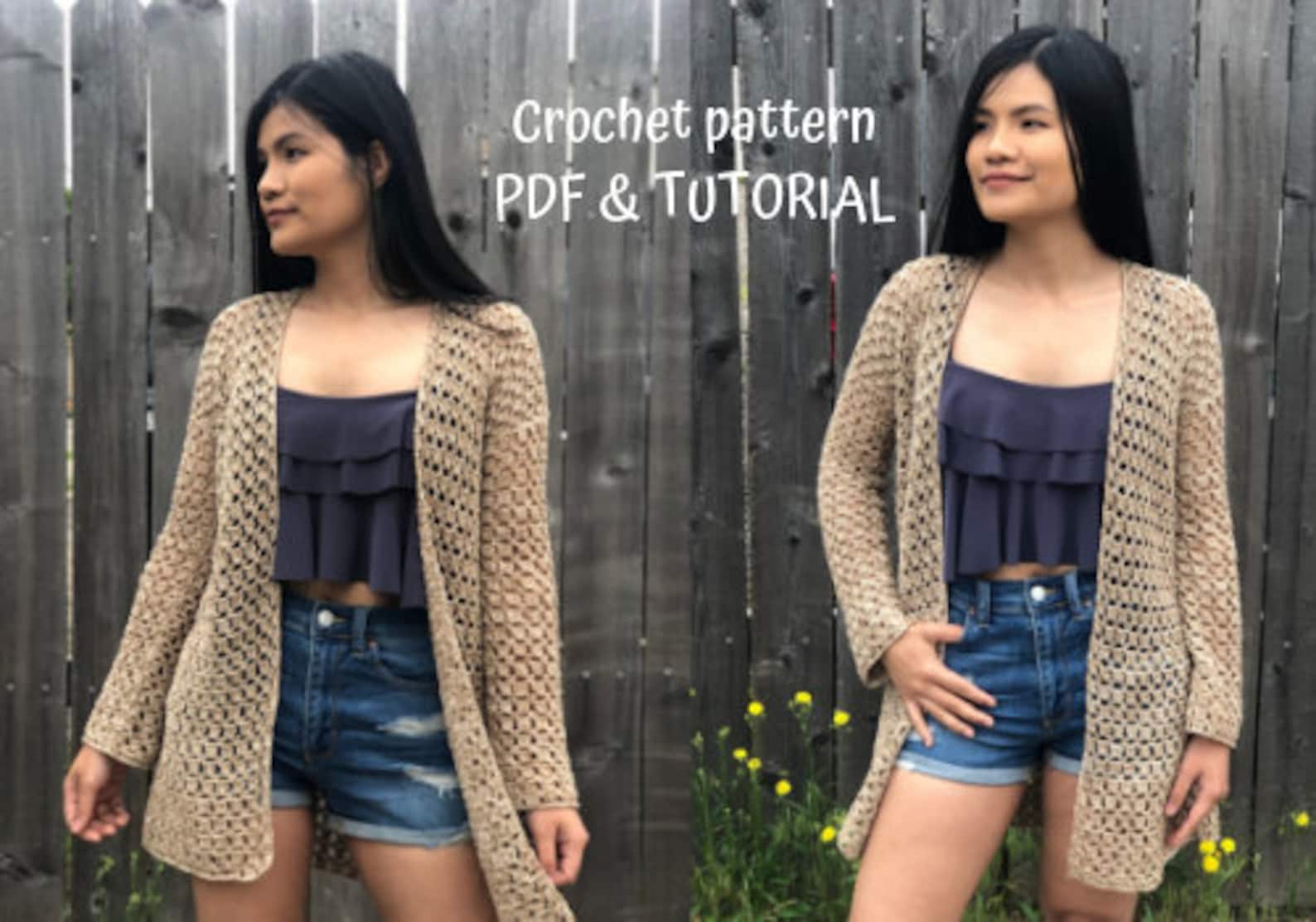Breezy Crochet Cardigan Pattern for Summer Digital PDF - Etsy