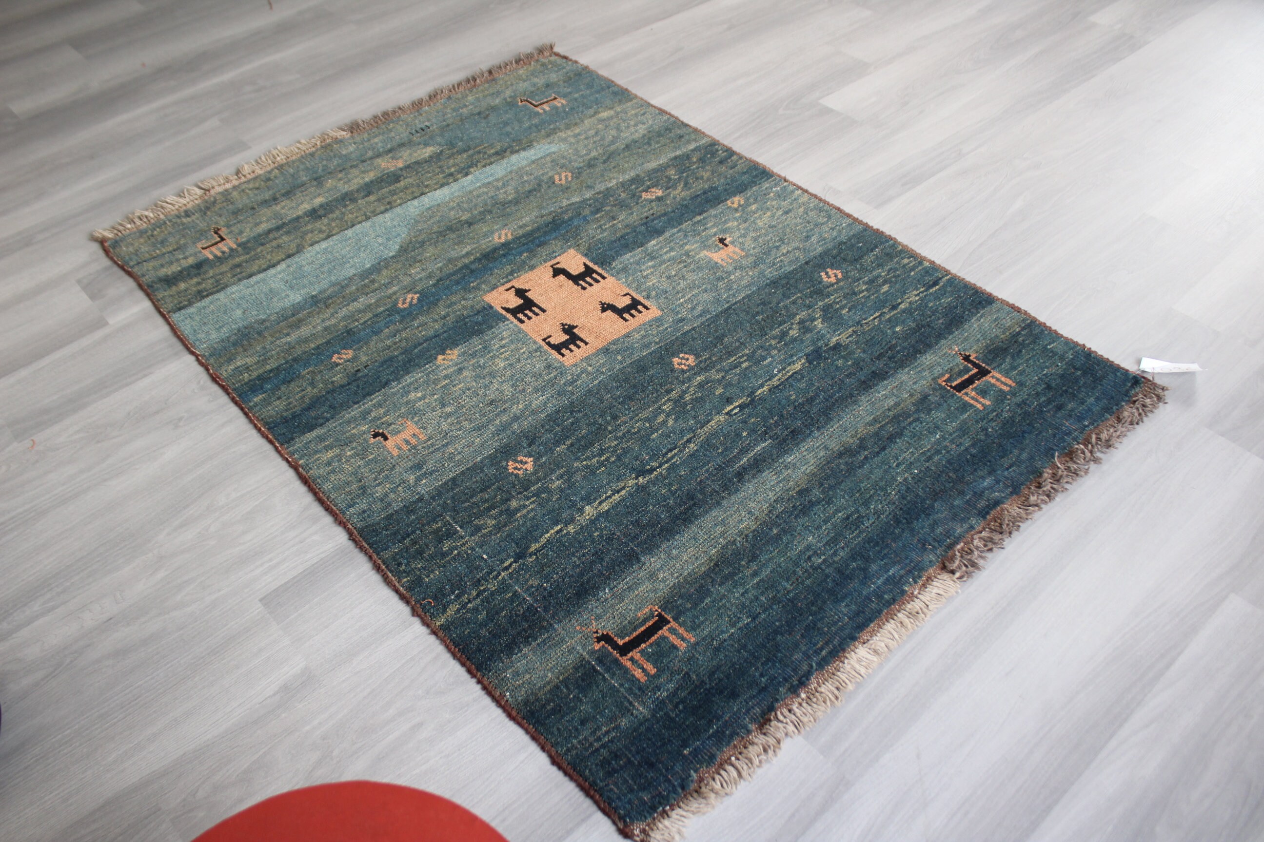 4'x5'6 Ft Primitive Design Rug, Ethnic Anatolian Rug, Bohemian Blue Rug ...