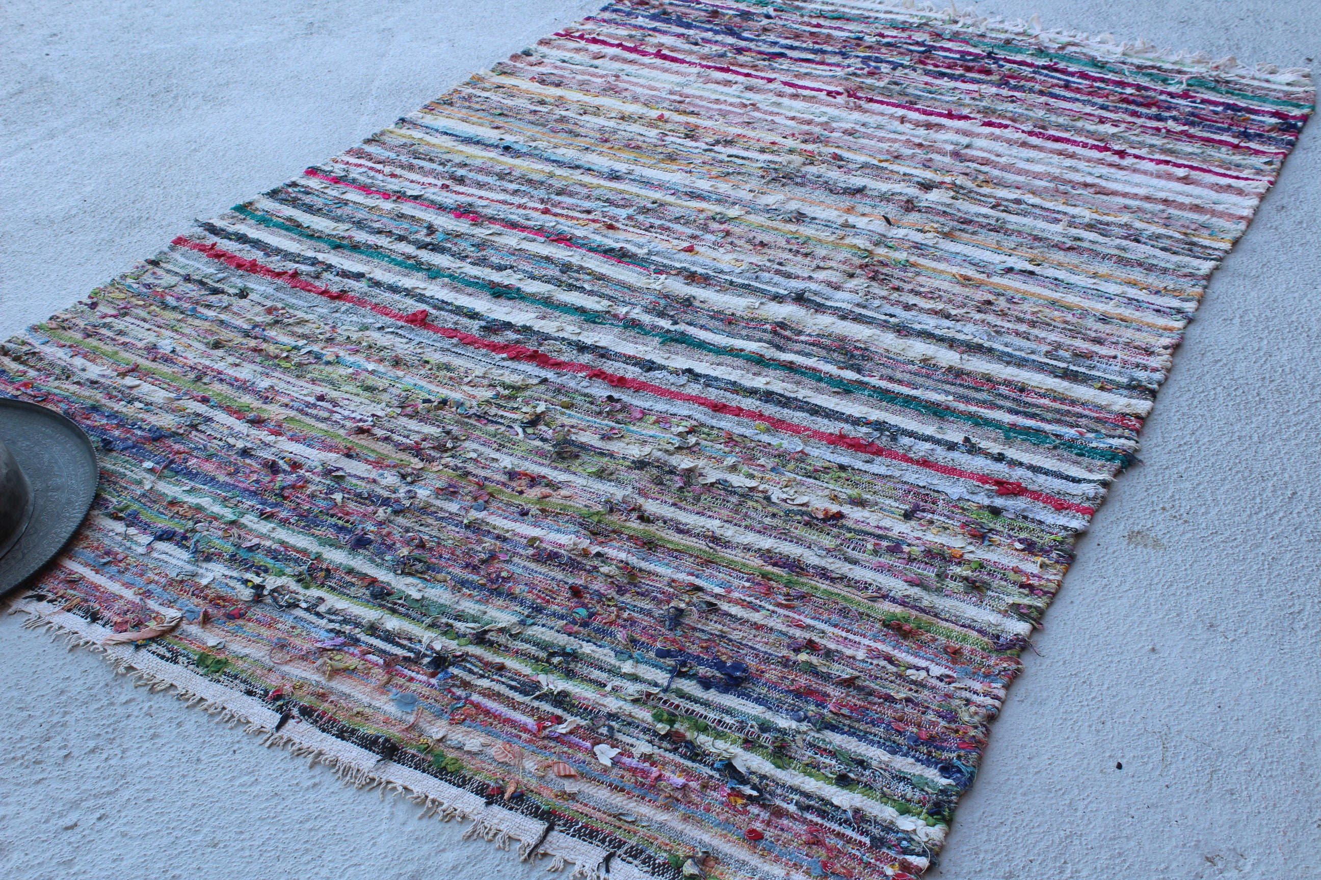 5'2x8'5 Ft Vintage RAG RUG Ethnic Rag - Etsy