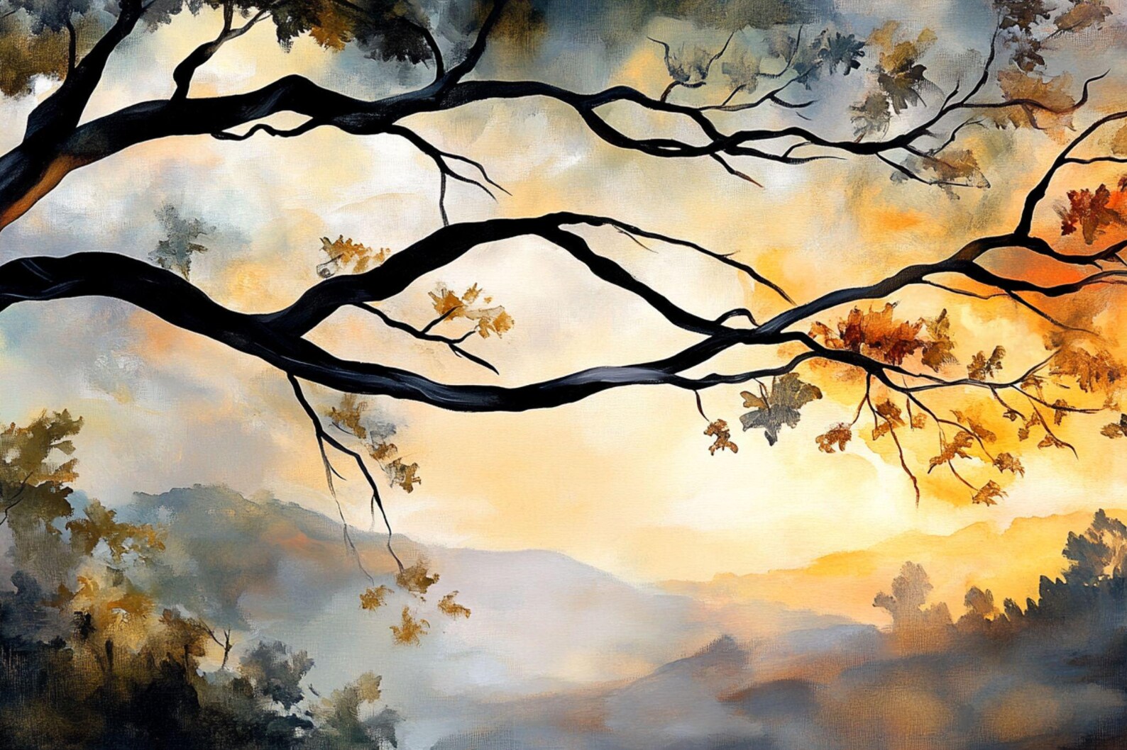 Abstract Realism Oil Painting: Forest Scene Art (digital Download) - Etsy