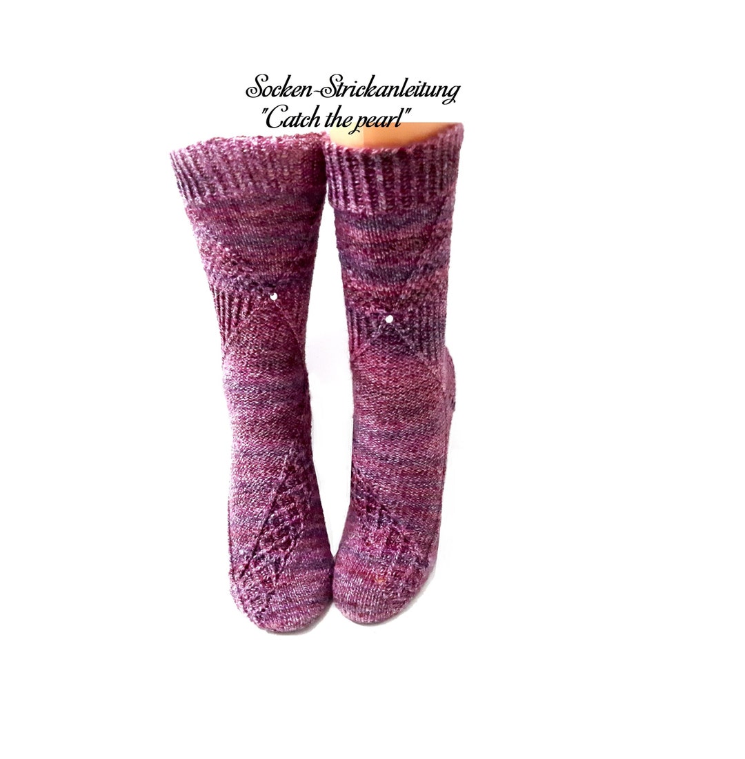 Knitting Instructions for the Sock Pattern "catch the Pearl" Written in ...