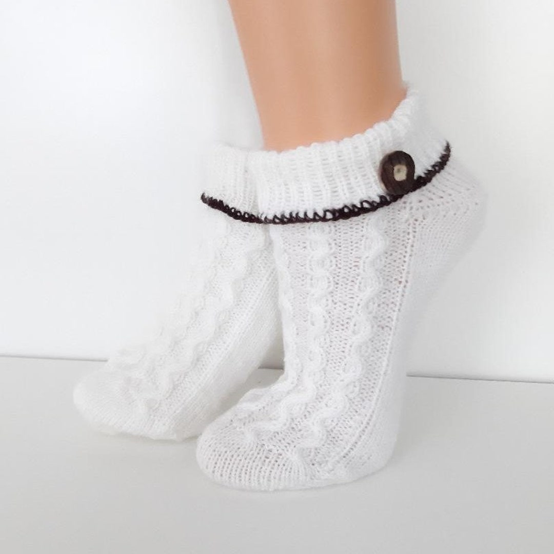 Socks Hand Knitted Gr. Size 39/40 With Country Style Cable - Etsy