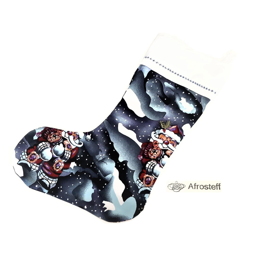 Sewn Santa Claus Boot, Fireplace Sock, Fillable Santa Claus Boot for ...