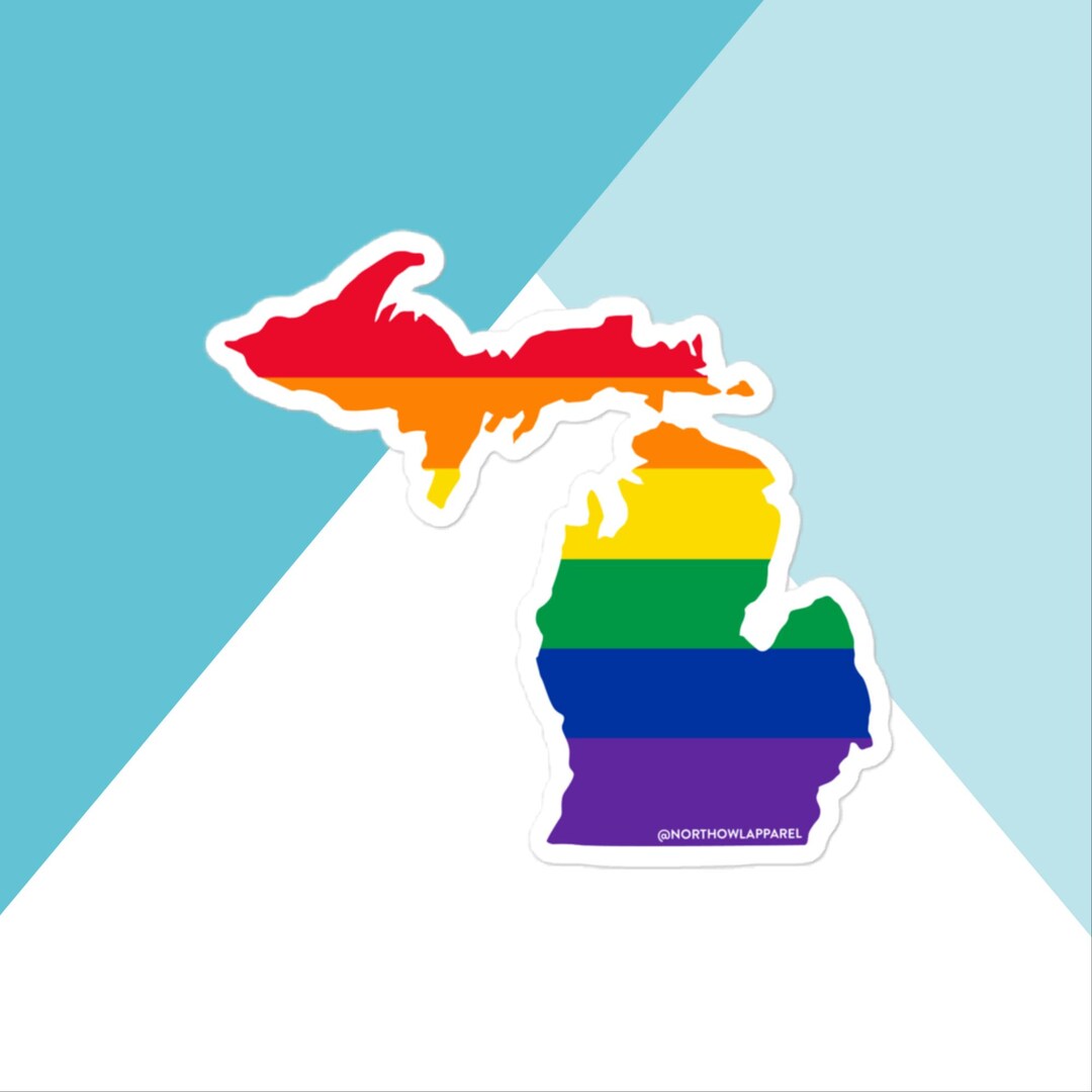 Michigan Pride Rainbow LGBTQIA+ Vinyl Sticker - Etsy