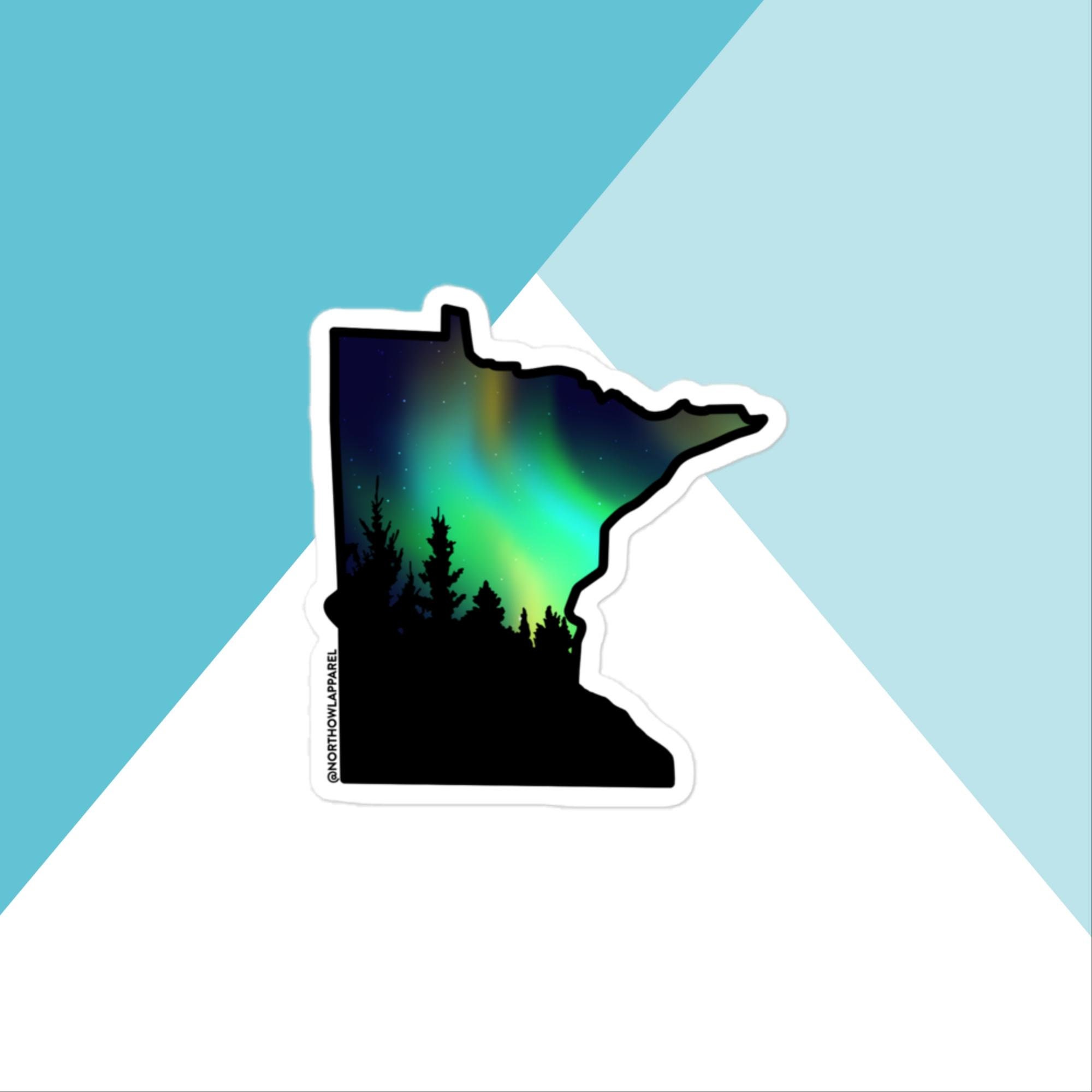 Northern Lights Minnesota Vinyl Sticker - Etsy