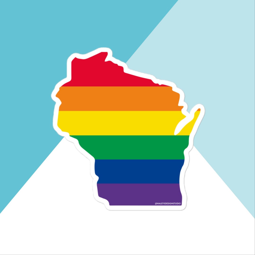 Wisconsin Pride Rainbow LGBTQIA+ Vinyl Sticker - Etsy
