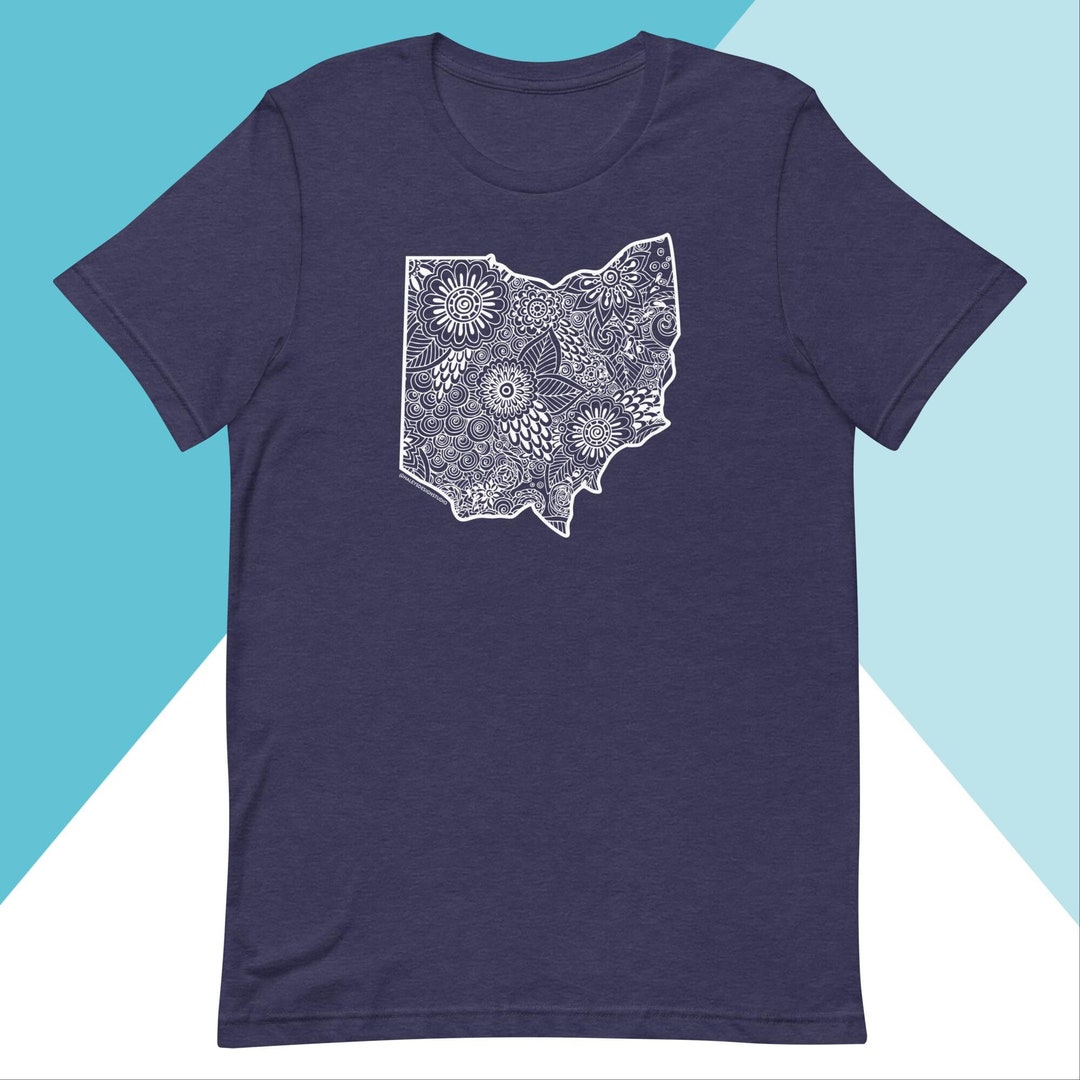 Ohio State Shape Floral Mandala Unisex Shirt - Etsy