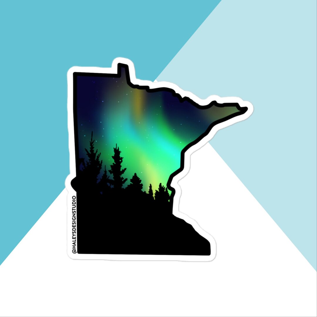 Northern Lights Minnesota Vinyl Sticker - Etsy