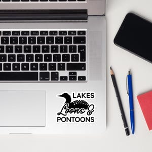 Lake, Loons, & Pontoons Vinyl Sticker - Etsy