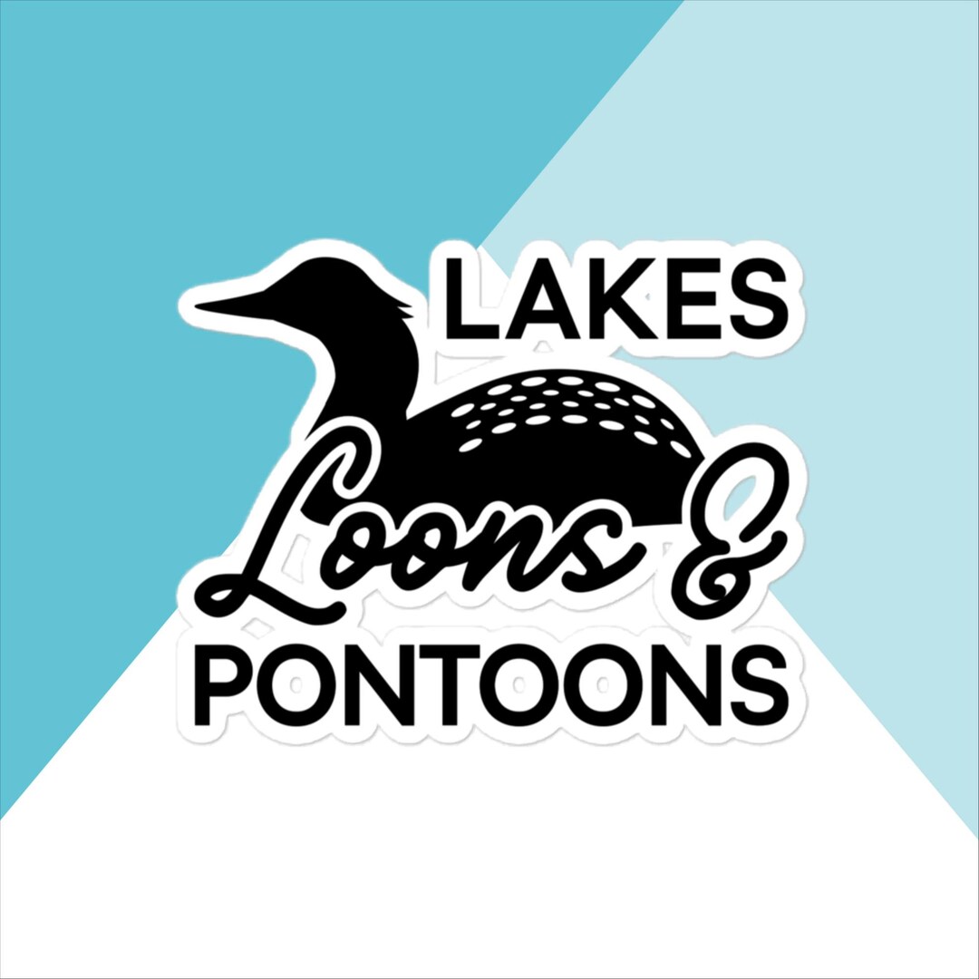 Lake, Loons, & Pontoons Vinyl Sticker - Etsy