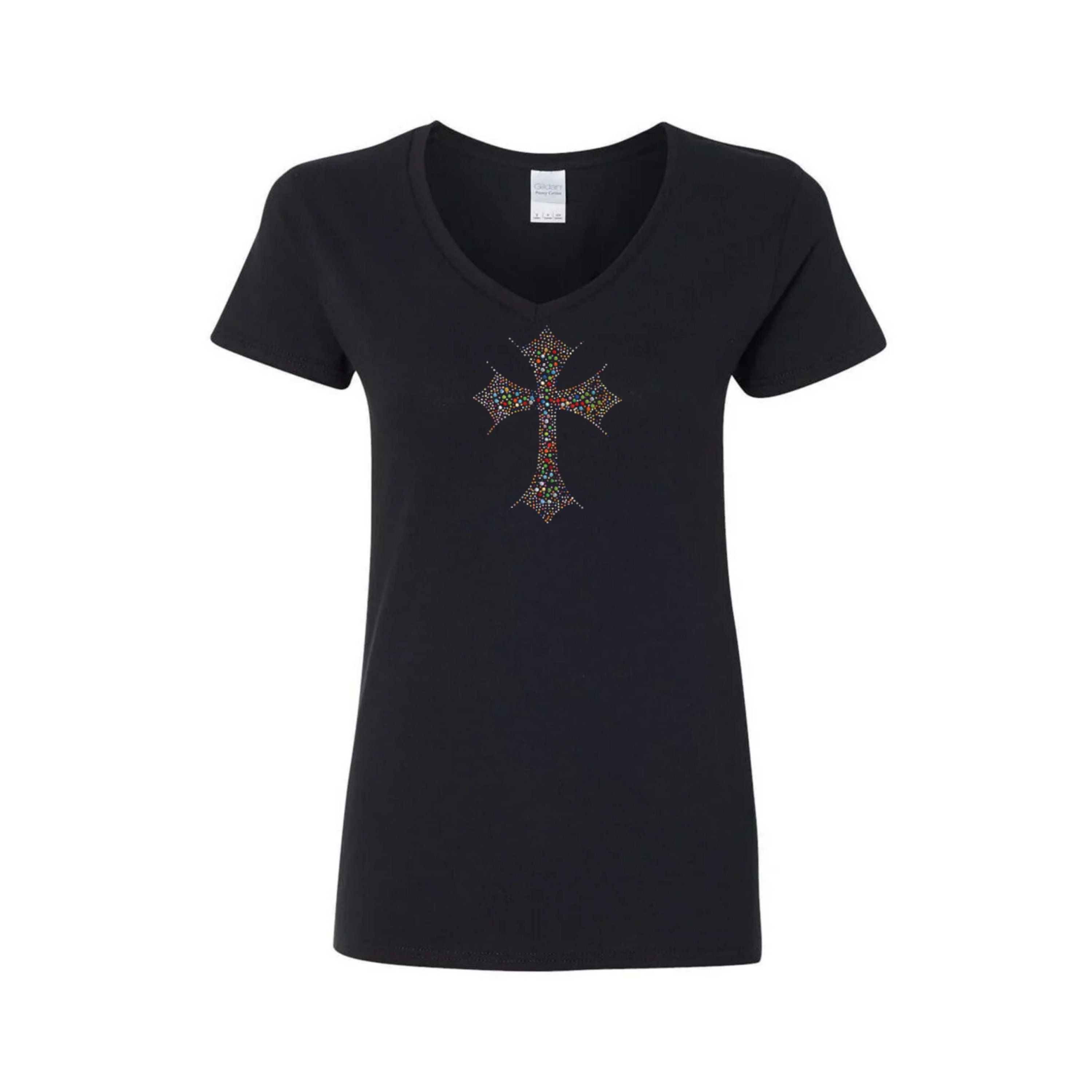 Rhinestone Tee Shirt Cross | Cross T Shirt | Christian T Shirt | Bling ...