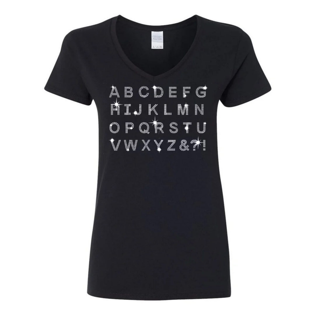 Custom Rhinestone Tshirt Custom Gift for Her Clear Rhinestones Gift ...