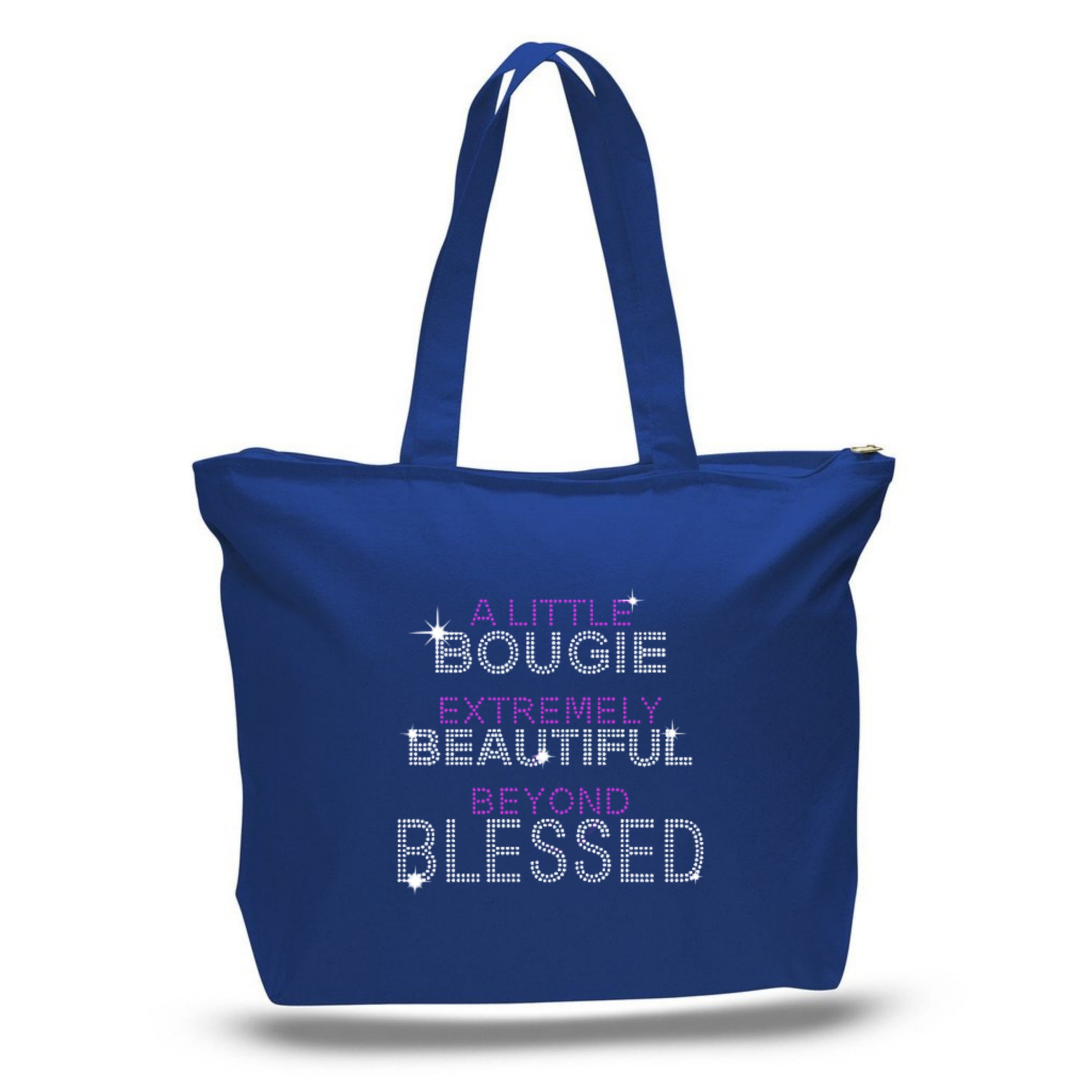 Canvas Tote Bag | Rhinestone Bag | Bougie and Blessed Gift | College ...