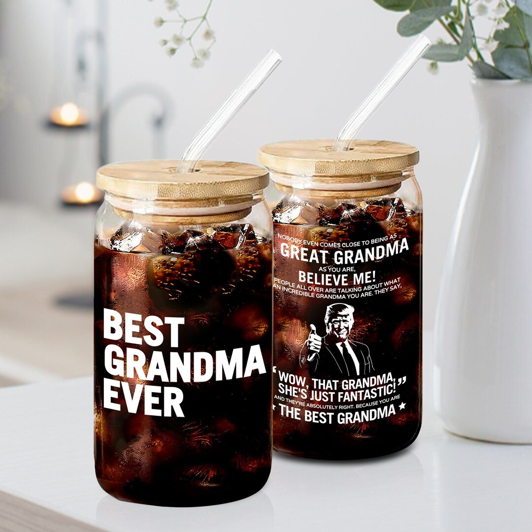 Best Grandma Ever Glass Cup 16oz, Grandma Themed Gifts, Grandmother ...
