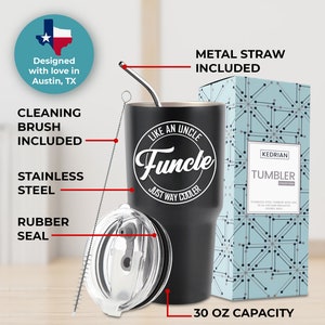 Funcle Tumbler 30oz, Funny Uncle Gifts, Funny Gifts for Uncle From ...
