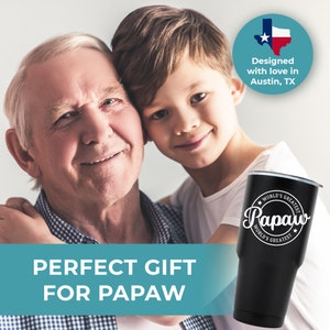 Papaw Tumbler 30oz, Best Pawpaw Gifts From Grandchildren, Best Papaw ...