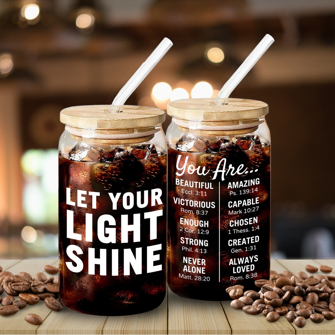 Christian Glass Cup 16oz, Bible Verse Gifts, Inspirational Christian ...