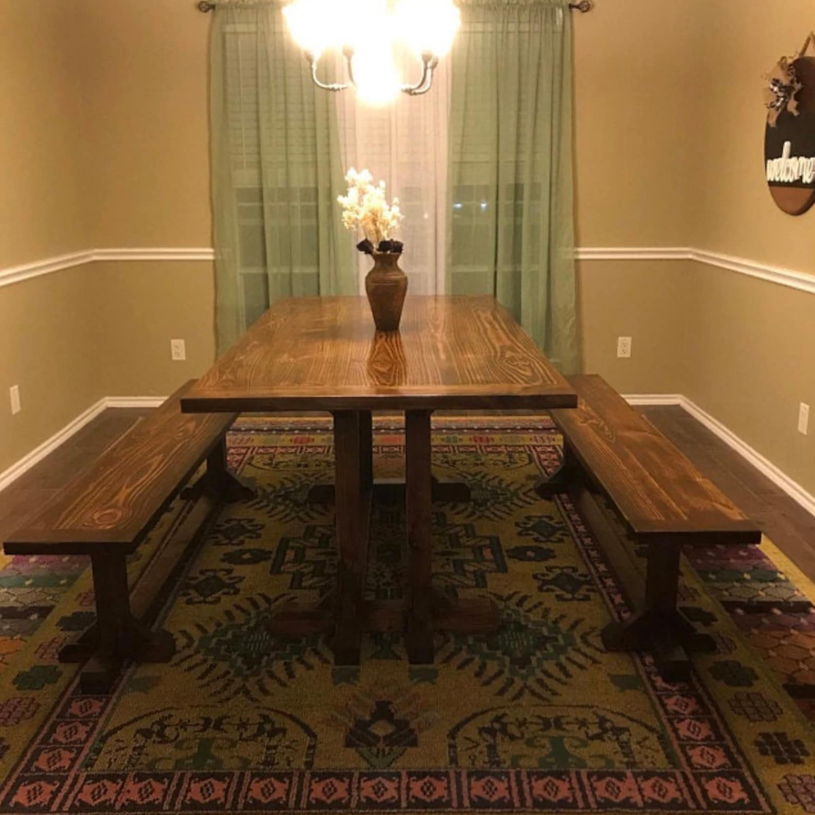 Modern Farmhouse Table and Bench - Etsy