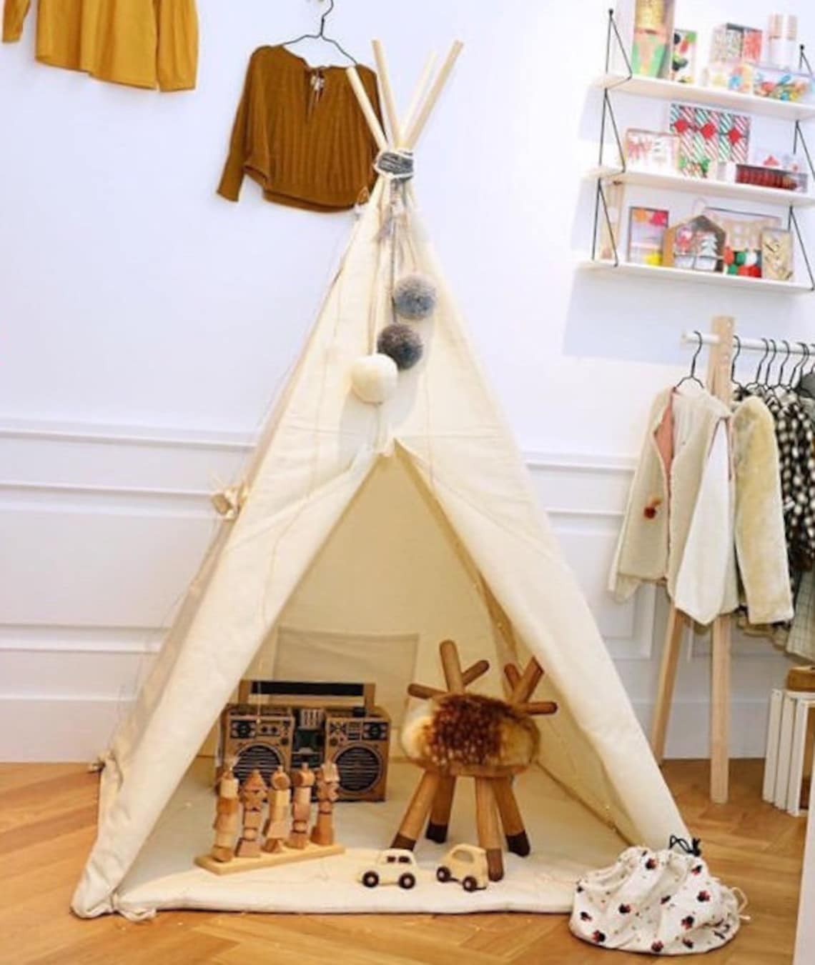 Tipi Teepee Plain Natural Tipi Tent for Kids Tipi for Kids - Etsy