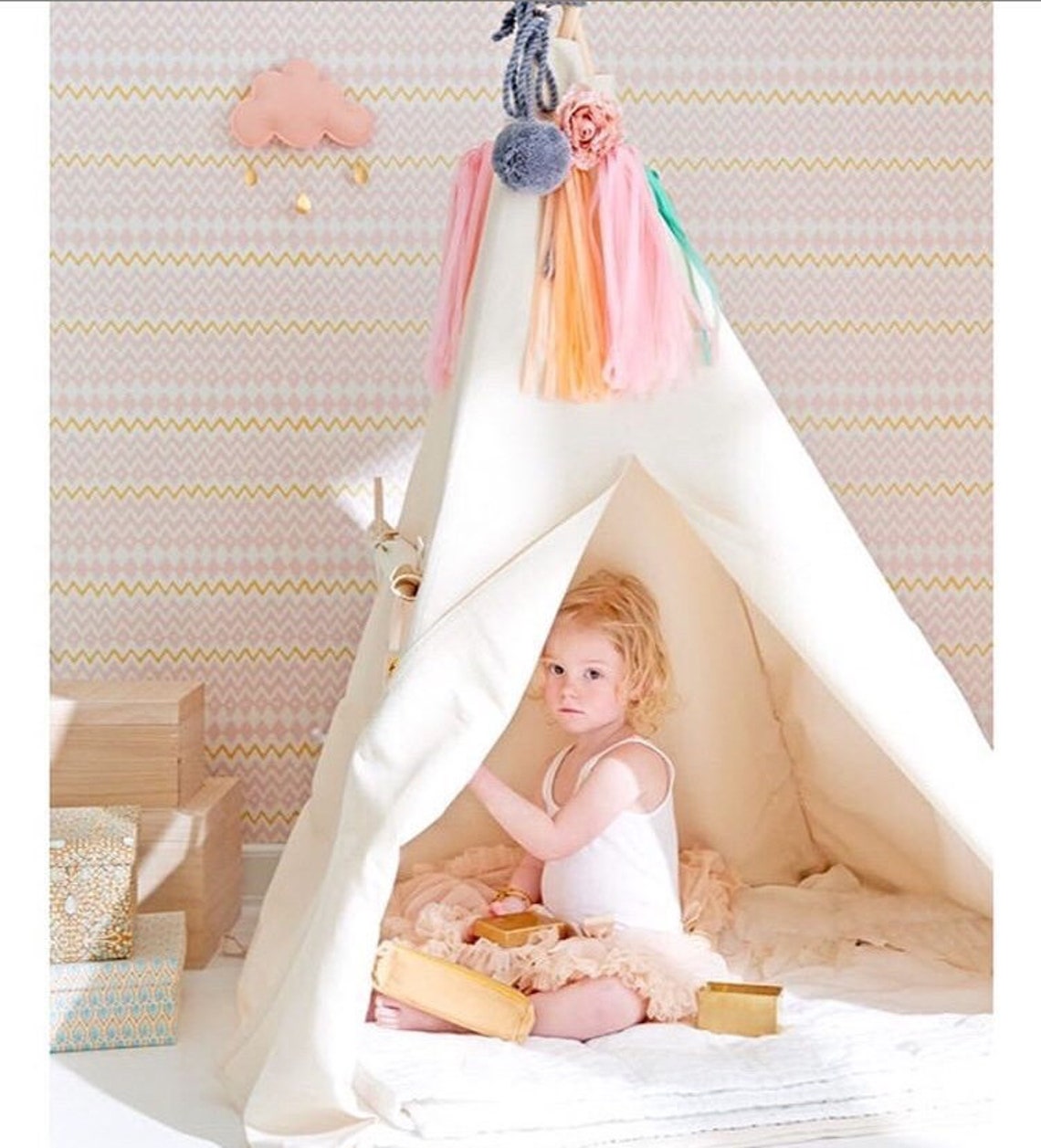 Tipi Teepee Plain Natural Tipi Tent for Kids Tipi for Kids - Etsy