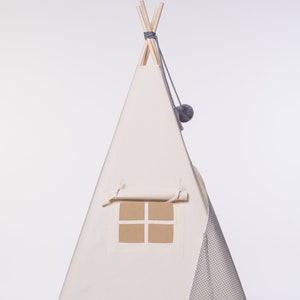 Nununu Tipi Teepee Mist With Gray Stars Tipi Tent for - Etsy