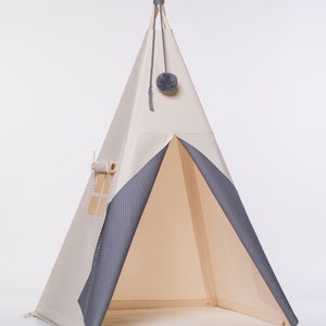 Nununu Tipi Teepee Gray With Silvar Stars Tipi Tent for - Etsy