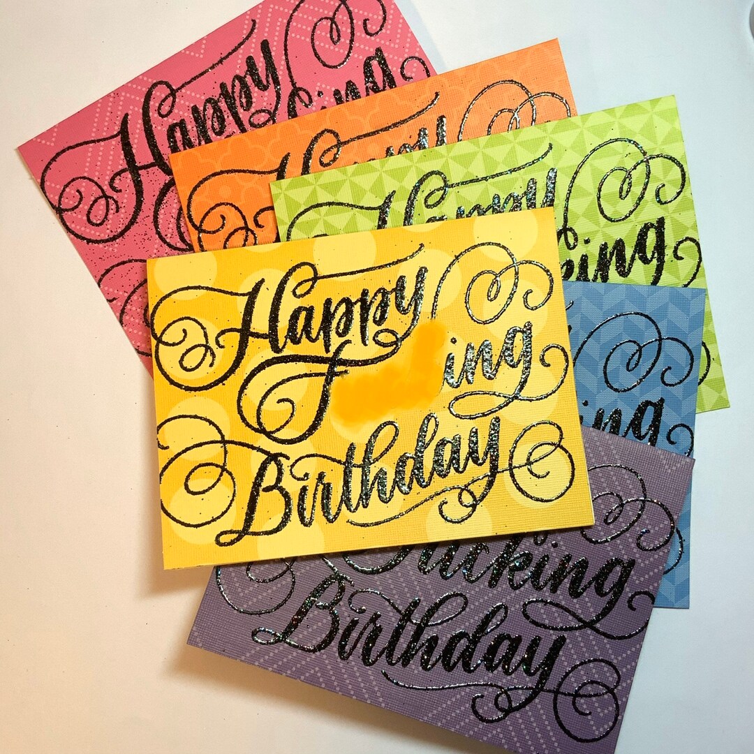 Snarky Birthday Cards Set of 5 Swear Cuss Words Cheeky F-word ...