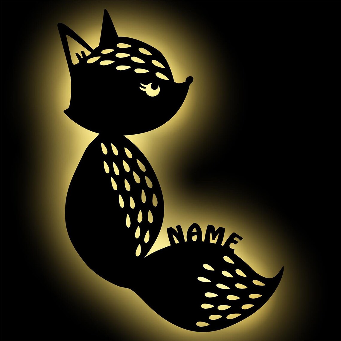 LED Fox Wall Lamp Night Light Children's Room Slumber - Etsy