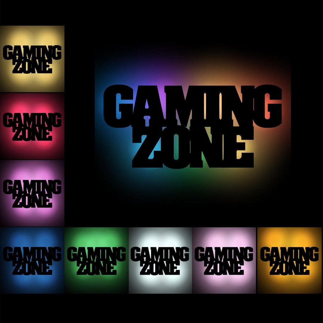 Gaming Zone LED Wooden Wall Lamp Decorative Light as a Gift for Gamer ...