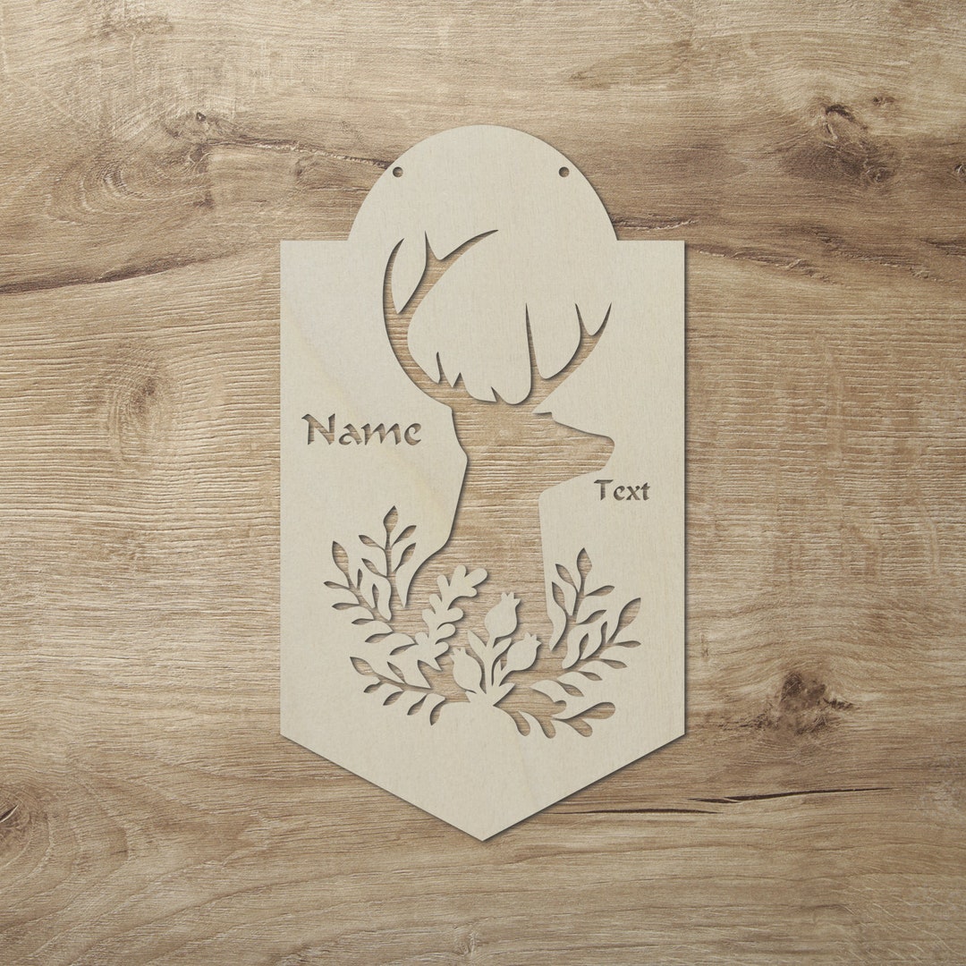 Hirsch Name Plate Door Sign Wooden Sign Personalized With Name I ...